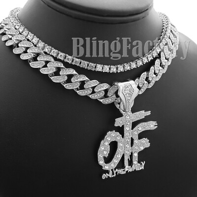 Hip Hop Only The Family OTF & 18" Full Iced Cuban & 1 Row Choker Chain ...