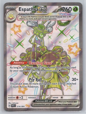 Pokemon TCG - Full Art Shiny Espathra EX - 214/091 - Paldean Fates ...