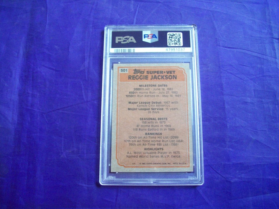 1983 TOPPS #501 REGGIE JACKSON PSA 9 | eBay