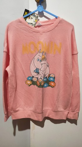 BNWT MOOMIN X UNIQLO Moomin Family PINK Loose fit Crewneck Sweat top ...