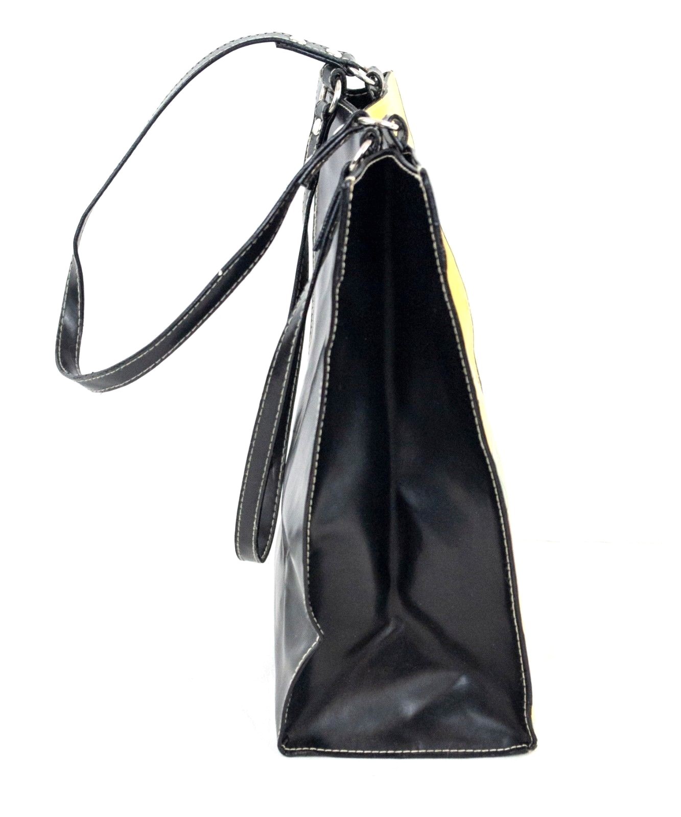 Disney Mickey Mouse Purse Faux Leather Tote Bag 12 x 9 x 5 Yellow Black ...