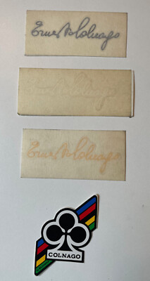 VINTAGE ERNESTO COLNAGO SIGNATURE TOP TUBE STICKERS NOS DECALS - NO ...