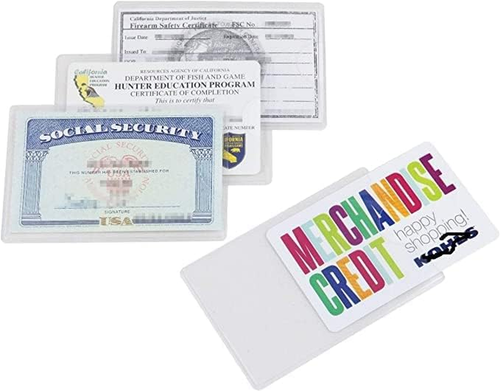 SMCU 10 Pack Social Security Card Holder Protector Sleeves, Clear PVC ...