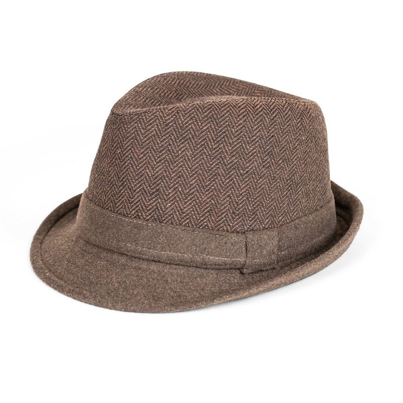 Mens Herringbone Tweed Trilby Hat Country Check Soft Casual Rolled Brim ...