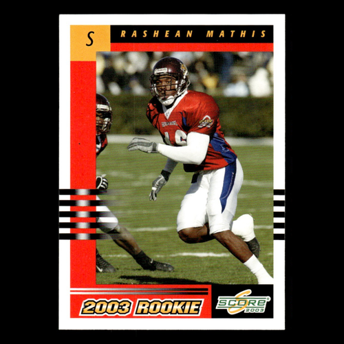 Rashean Mathis Rookie #330 2003 Score Jacksonville Jaguars Football ...