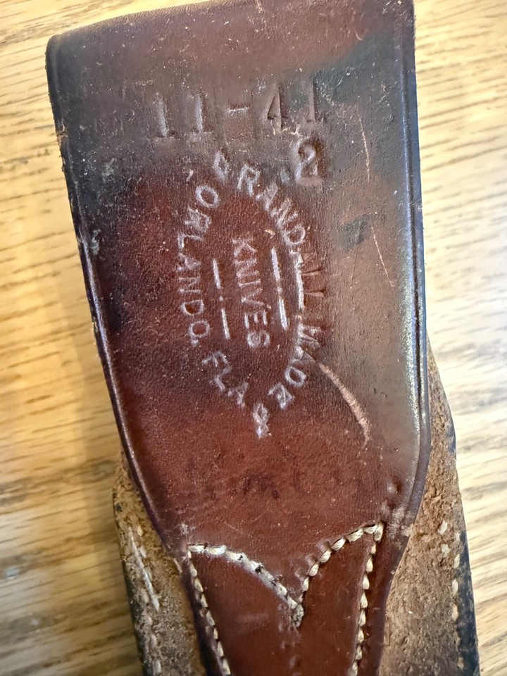 RARE BROWN BUTTON RANDALL SHEATH MODEL 11-4 1/2 USED & NO STONE DT2 | eBay