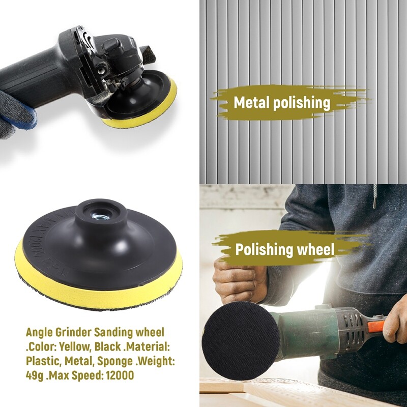 Angle Grinder Sanding Polishing Hook and Loop Backing Pad 4" Dia ...