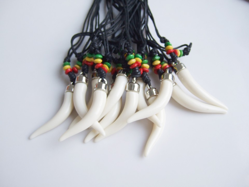 12Pcs Faux Yak Bone Animals Tooth Pendant Adjustable Beads Charm ...