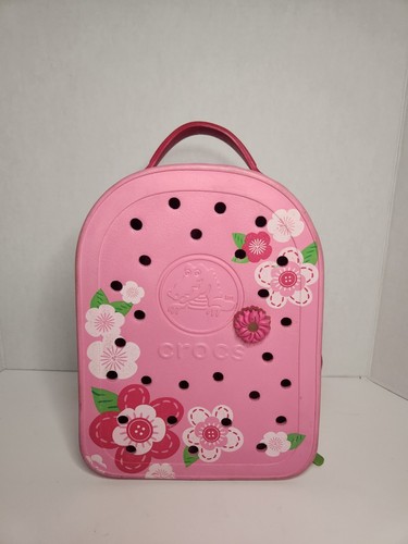 Crocs Backpack Pink Floral Zipper Kawaii Flowers Bag | eBay