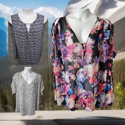 Bulk Bundle Lot of 3 Women Size 3X Tops Blouse Glitzy Girlz Always ...