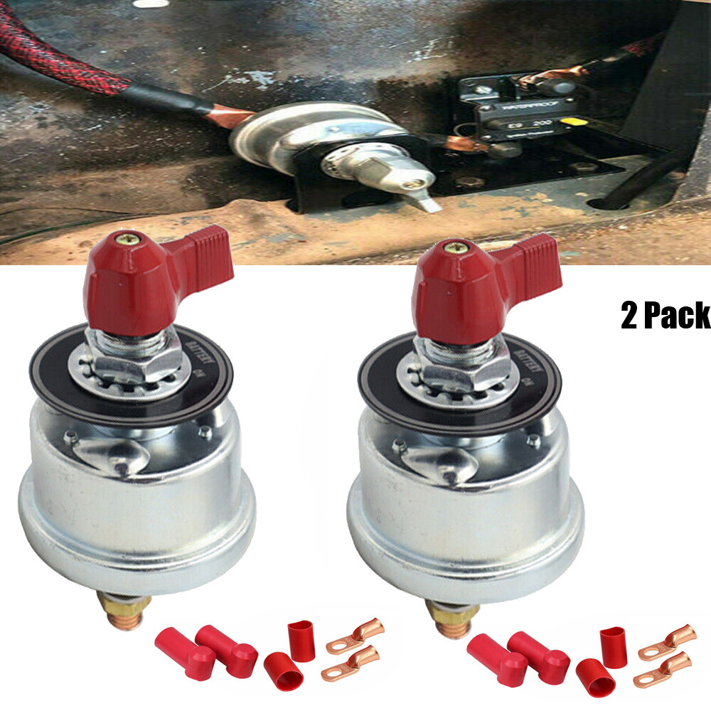 2x Heavy Duty Master Battery Disconnect Switch Kill 2 Post SPST Kill ...
