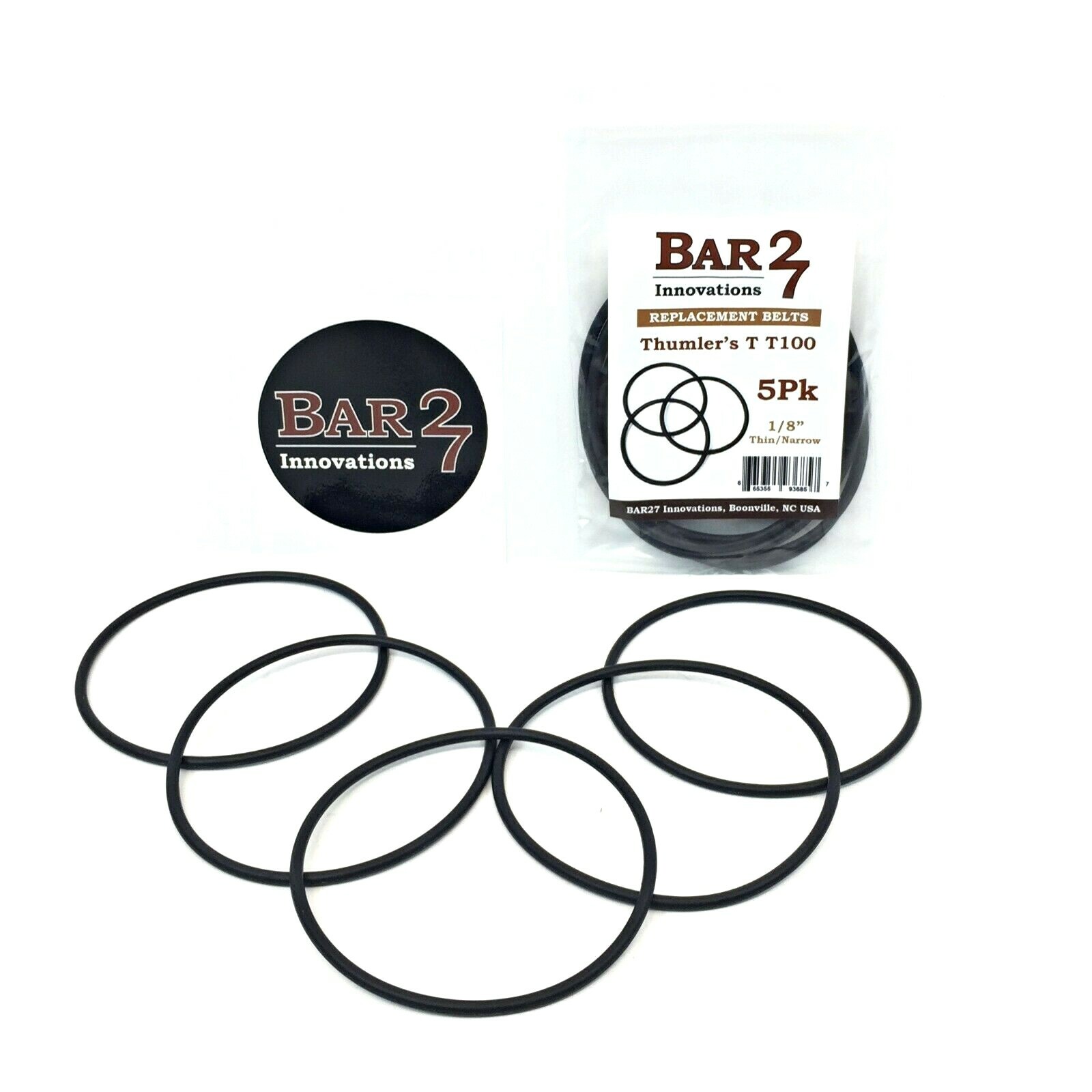 5pk Replacement Drive Belts Thumlers Rock Tumbler Model T,T-100 1/8 ...