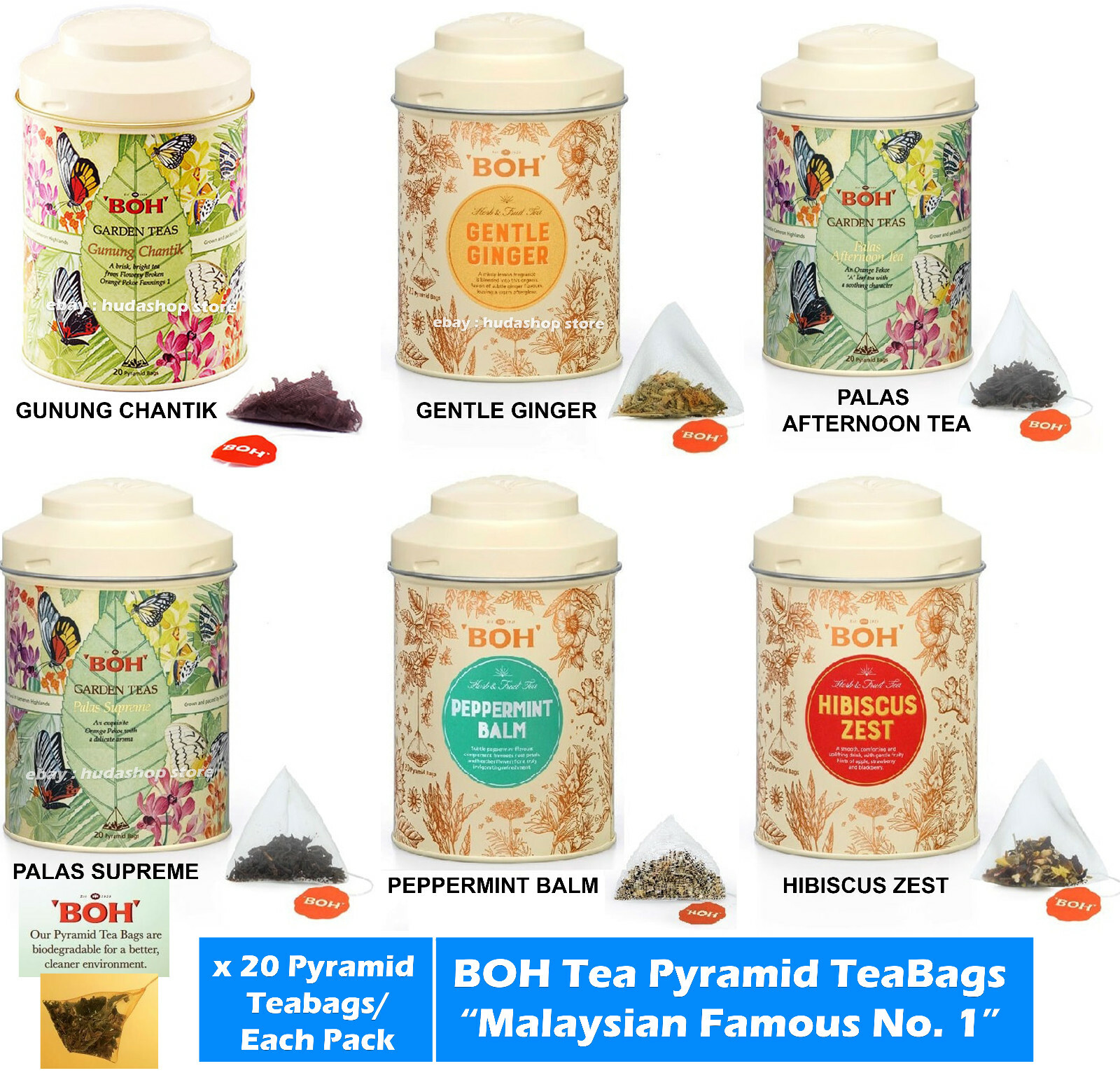 Tea BOH Collection Premium Pyramid Teabag 20 Sachets Malaysia Famous No ...