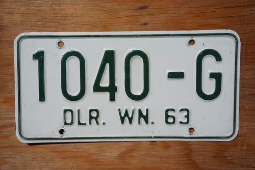 1963 Washington DEALER License Plate # 1040 - G | eBay