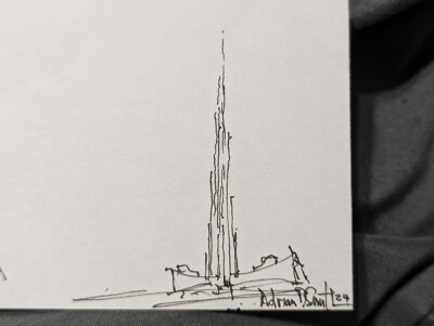 Adrian Smith Signed Autograph Hand Drawn Sketch Authentic! Architect ...