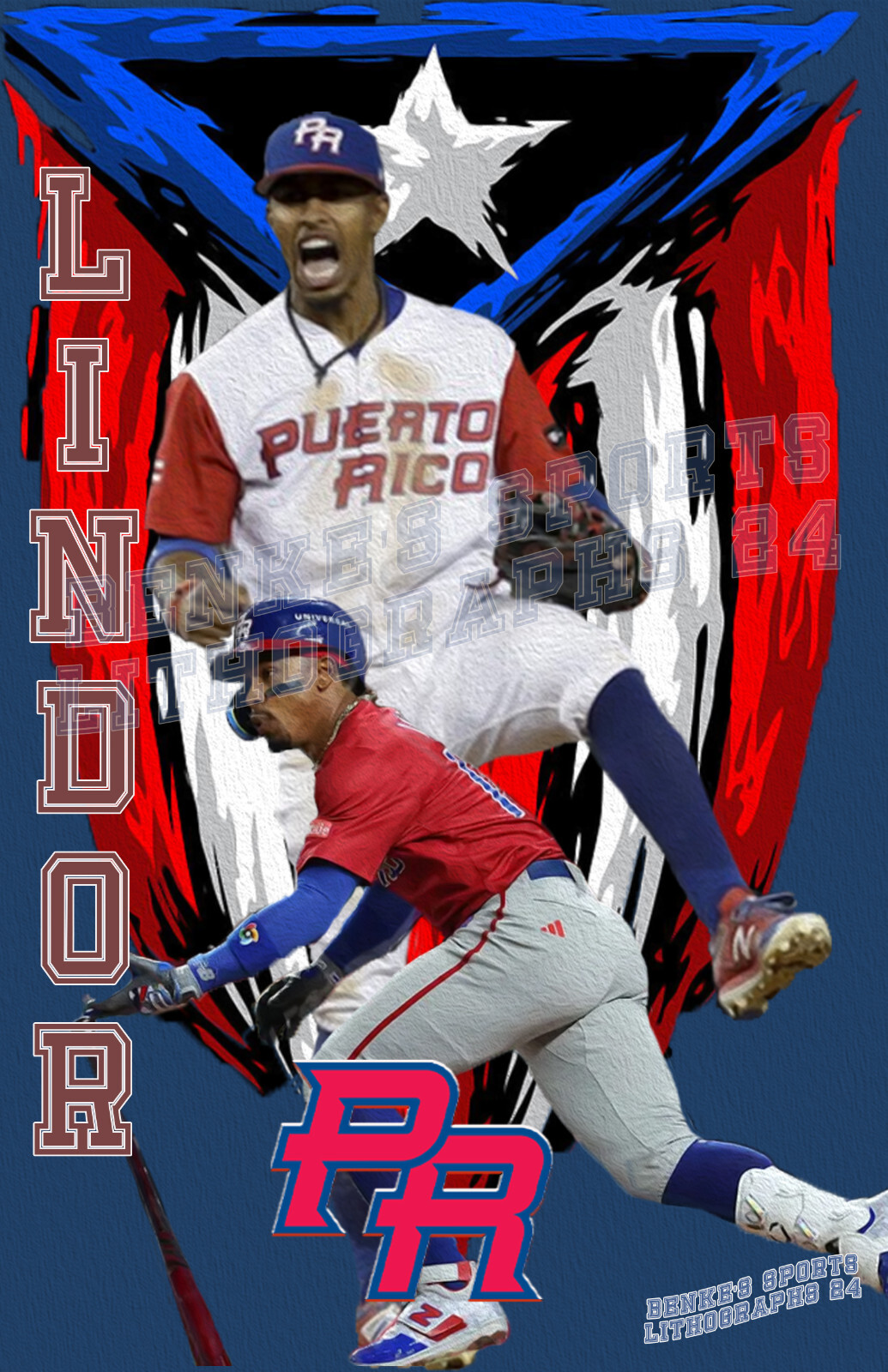 WBC Puerto Rico Lithograph print of Francisco Lindor 2023 11 x 17 | eBay