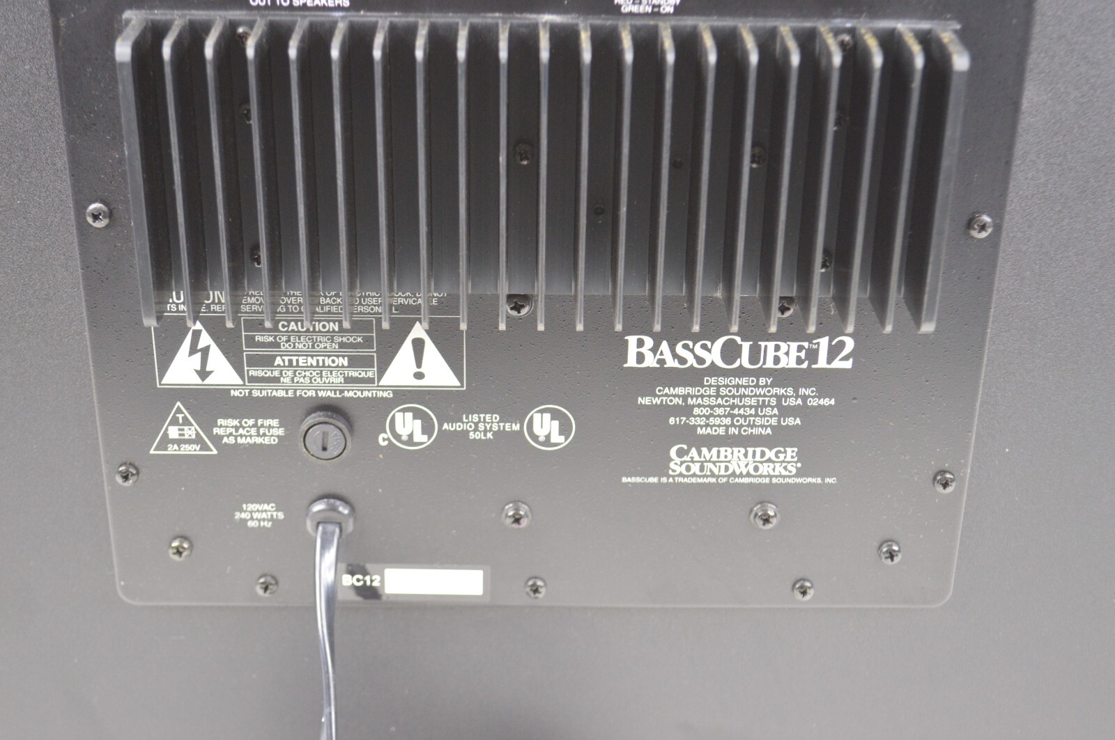 Cambridge soundworks bass cube 12 subwoofer repair - questpayment