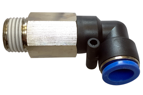Pneumatic 90° angle extended Male elbow push in fitting (PLL) Ø 10 mm ...