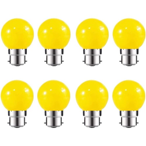 8 Pcs B22 LED Mini Bulbs Yellow Light Color Shatterproof Bulb Energy ...