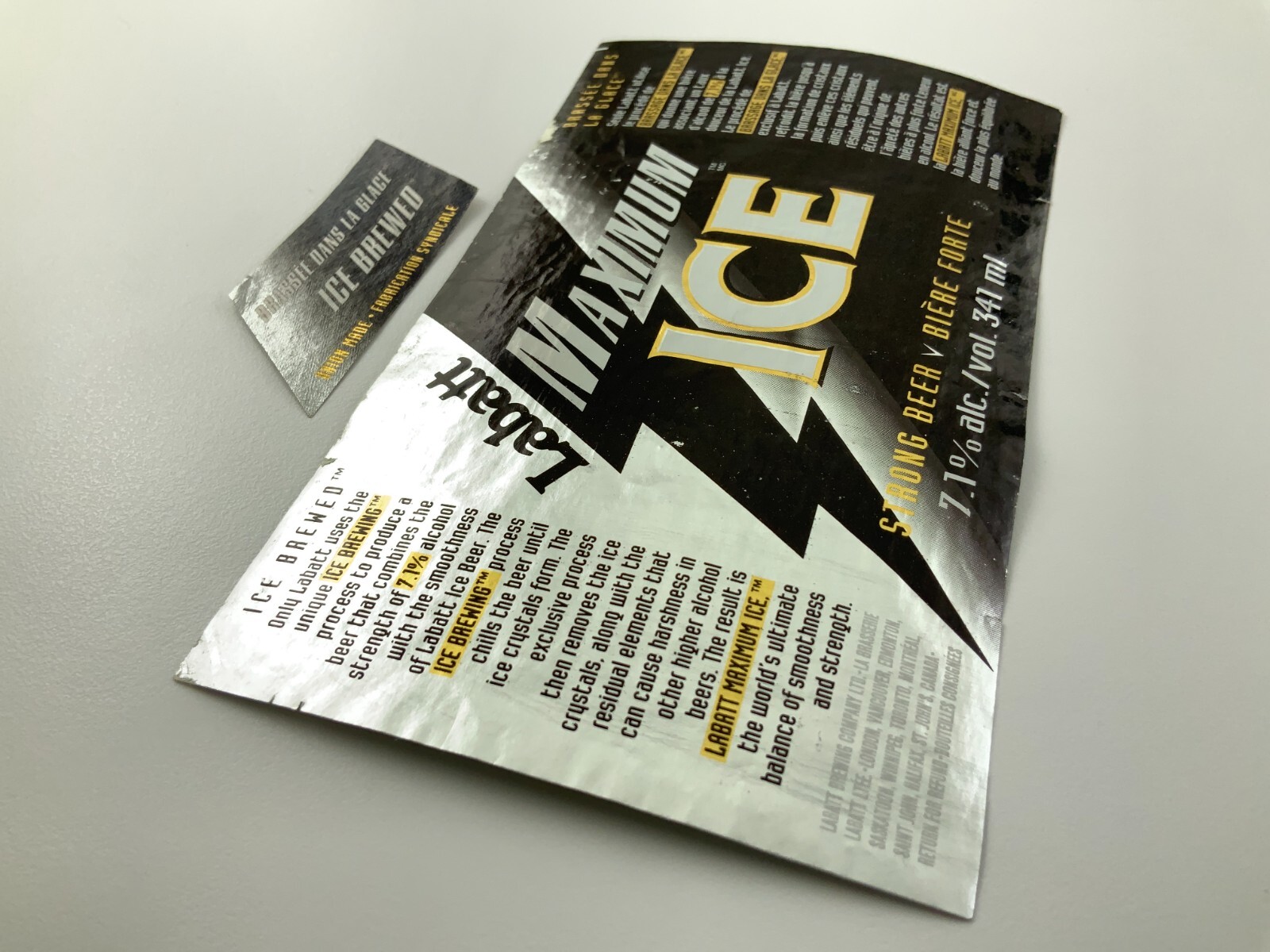 Labatt Maximum Ice Strong beer Label Ice Brewed AA892 | eBay