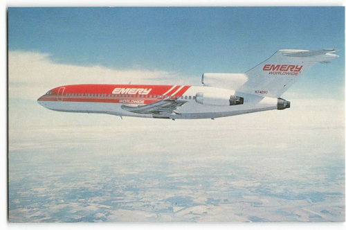 Postcard Airline EMERY WORLDWIDE N7409U Boeing 727-22C Jet Freighter ...
