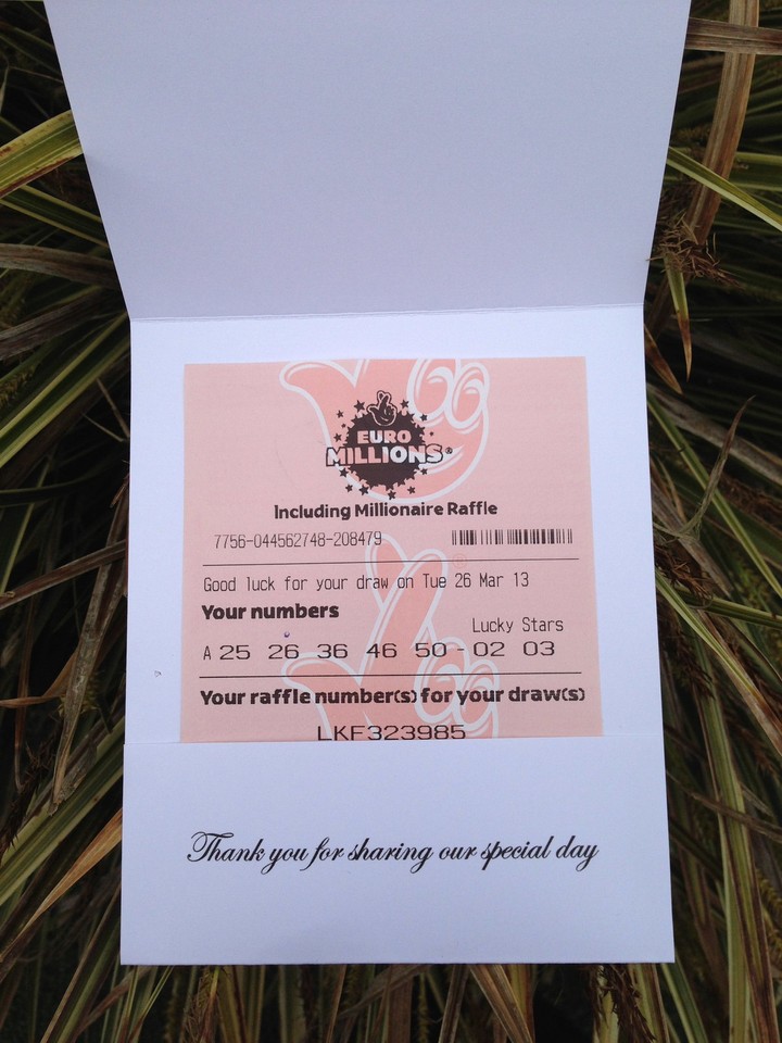 10 x Personalised Lottery ticket holders,Wedding favours, scratch card ...