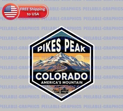 Pikes Peak Colorado Mountain Forest Vinyl Decal Sticker Window Luggage ...