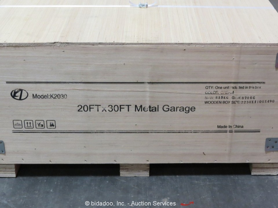 AllMetal K2030 20' x 30' Metal Garage Steel Carport Outdoor Storage ...