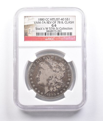 1880-CC Morgan Silver $1 VAM-7A Rev Of 78 & Clash Stack's W 57th St G6 ...
