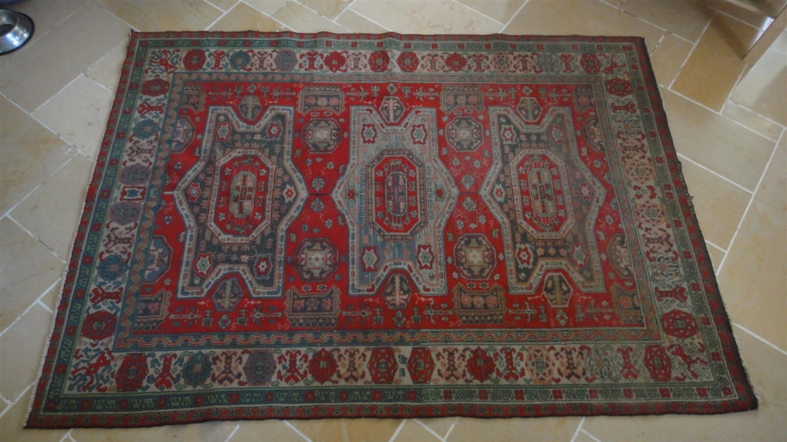 RARE ANTIQUE 1910' JUDAICA BEZALEL MARVADIA CARPET RUG ISRAEL JEWISH ...
