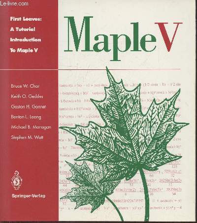 Fist leaves: A tutorial to Maple V - Char Bruce W., Geddes Keith | eBay