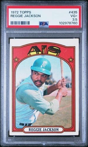 HIGH-END PSA 3.5 VG+ REGGIE JACKSON HOF 1972 TOPPS #435 GRADED VINTAGE ...