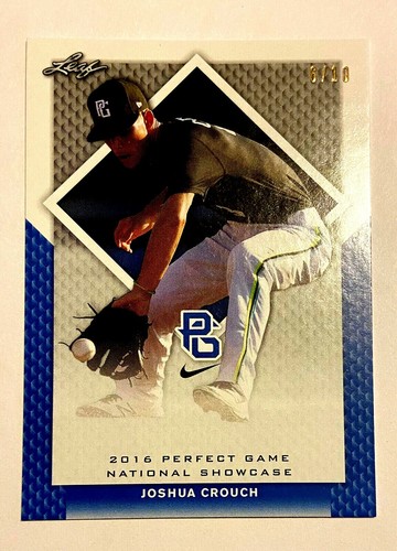 JOSHUA CROUCH 2016 LEAF PERFECT GAME "BLUE" PARALLEL ROOKIE CARD! LTD ...