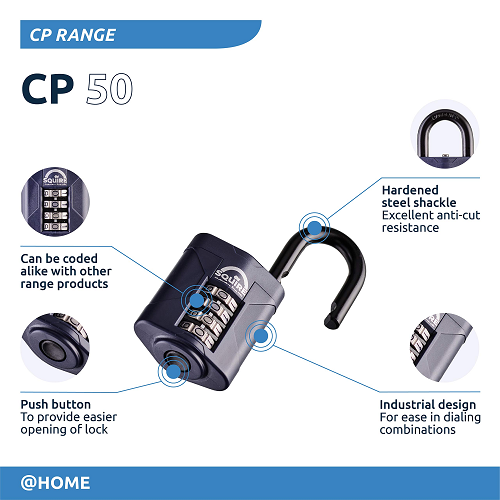 Squire CP50 Combination Padlock 4 Wheel All Weather Lock High Security ...