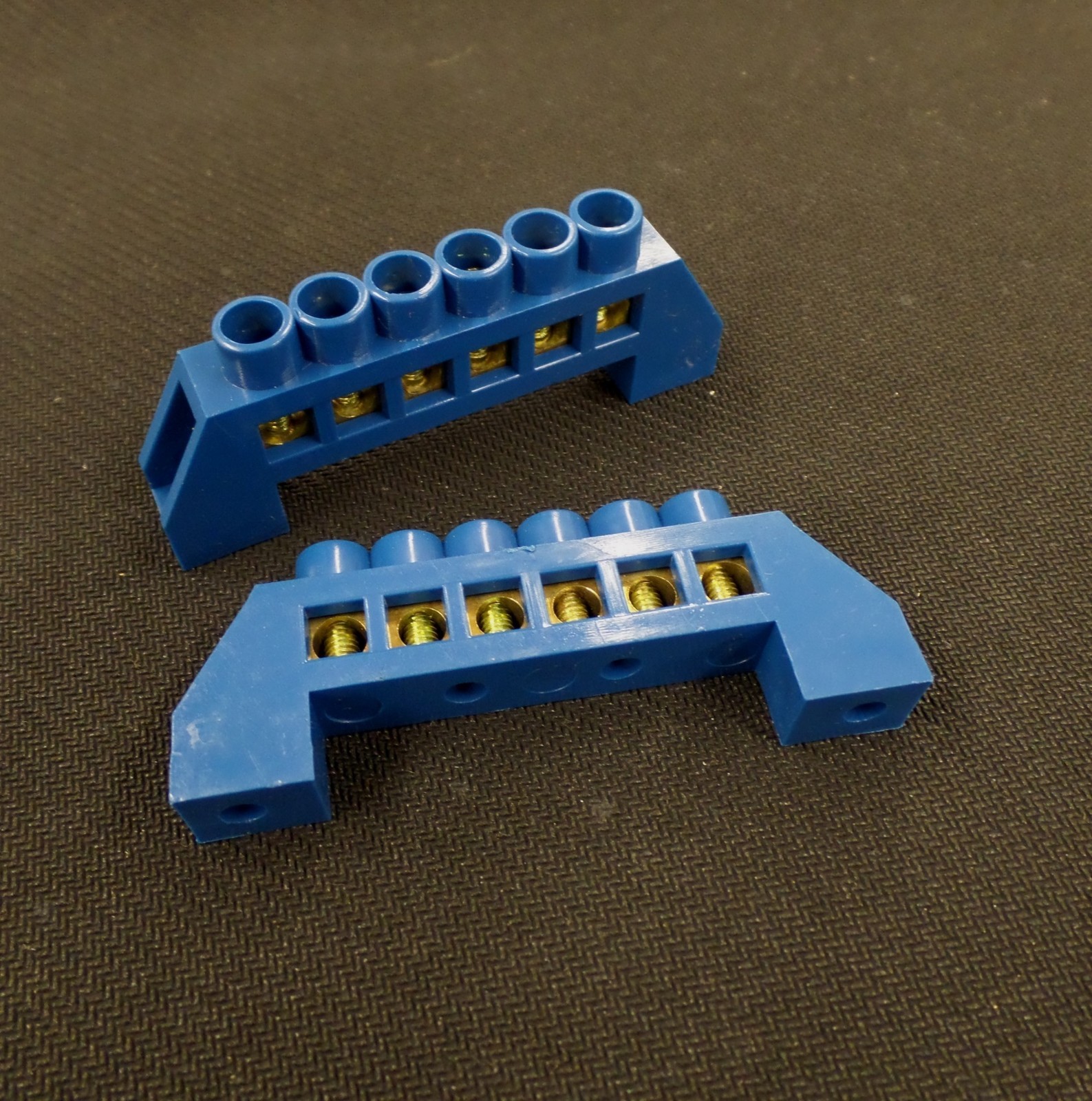 3 PC TERMINAL STRIP 6 POLE BUSS GROUNDING BRIDGE #18-10 AWG BLUE ...