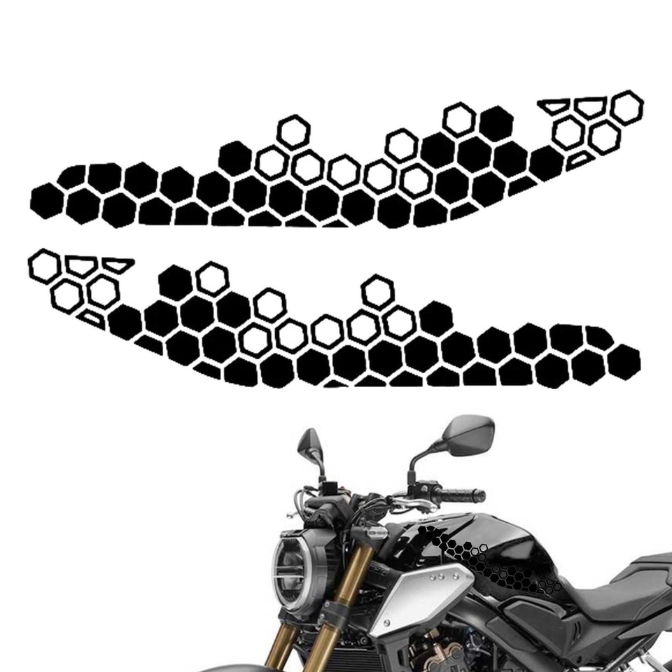 2pcs Car Motorcycles Side Body Honeycomb Shape Hexagon Graphics Sticker ...