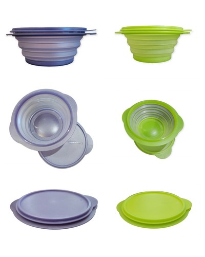 Tupperware FLAT OUT Lime 3 CUP and Purple 4 CUP Space Saving ...