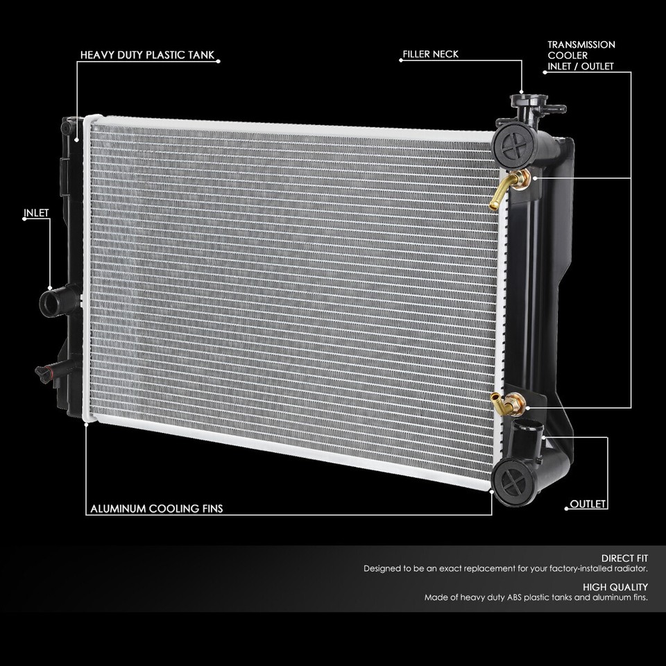 For 2009-2017 Toyota Corolla Matrix 1.8L AT Radiator OE Style Aluminum ...