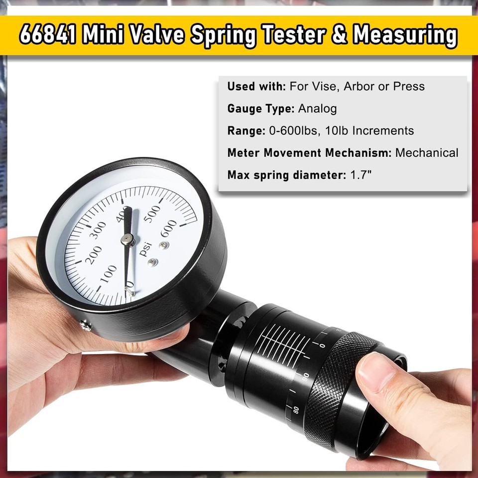 66841 Mini Valve Spring Tester & Measuring Combo for Vise w/ Height ...