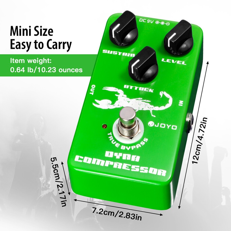 JOYO Dynamic Compressor Pedal Low Noise for Electric Guitar Bass True ...