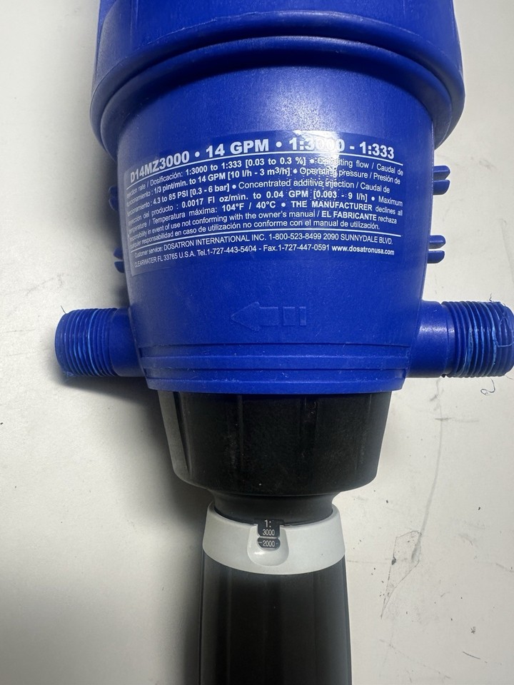 Dosatron D14MZ10 Water Powered Doser 14 GPM 3m/h .03-0.3% 3/4 | eBay