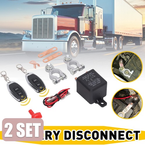 2SET Remote Battery Disconnect Cut Off Switch Kit 200A w/Wireless Dual ...