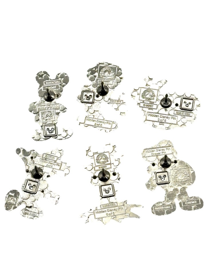 Disney Pin 2024 Hidden Disney Mickey Mouse 6 Pin Set w/ Santa Chaser ...