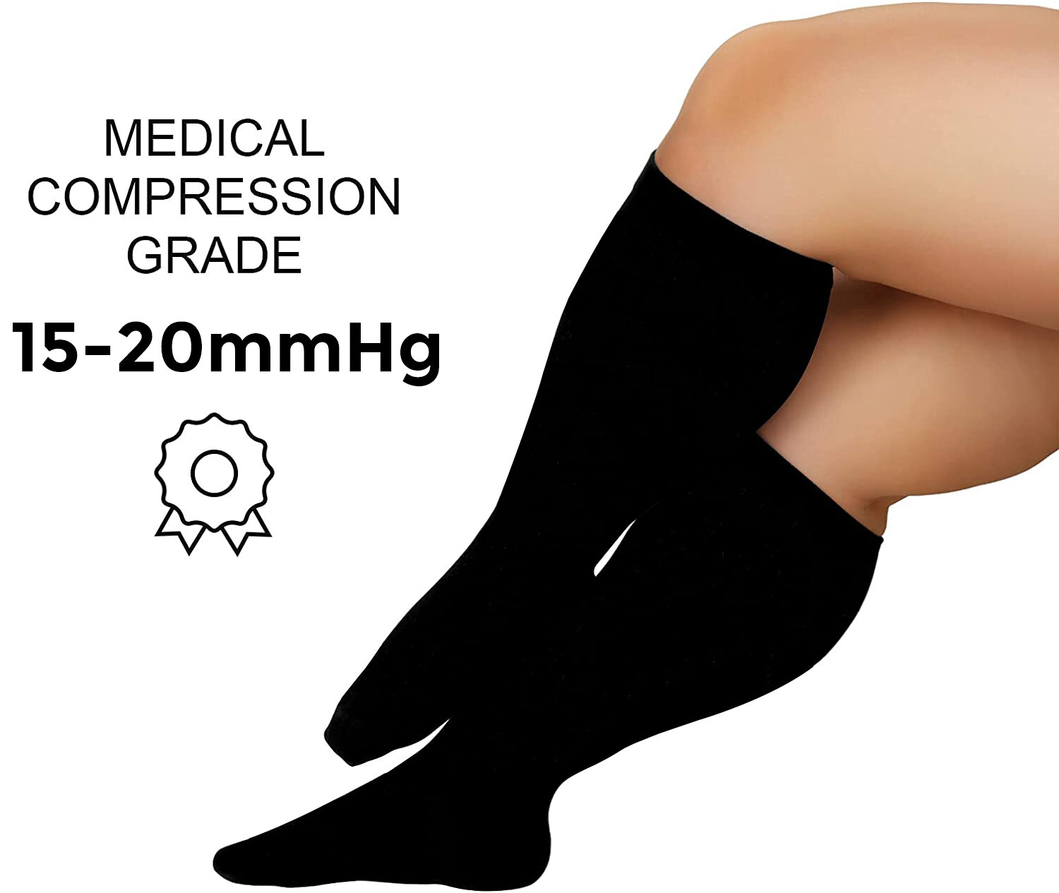 Compression Socks Wide Calf for Swelling Pain Edema Recovery Nursing ...