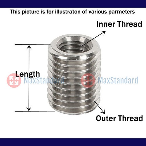 Thread Reducer Fitting Male M12 x1.25 1.5 1.75 Female M8 M8x1.25 Insert ...