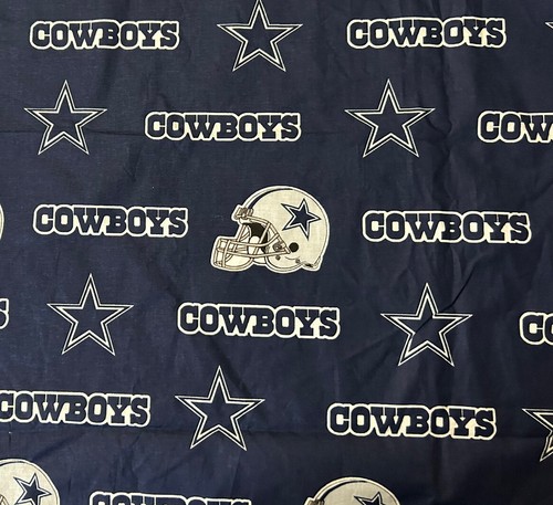 NFL Dallas Cowboys Fabric Logo Star Print Cotton Fabric 31” x 58"W Blue ...