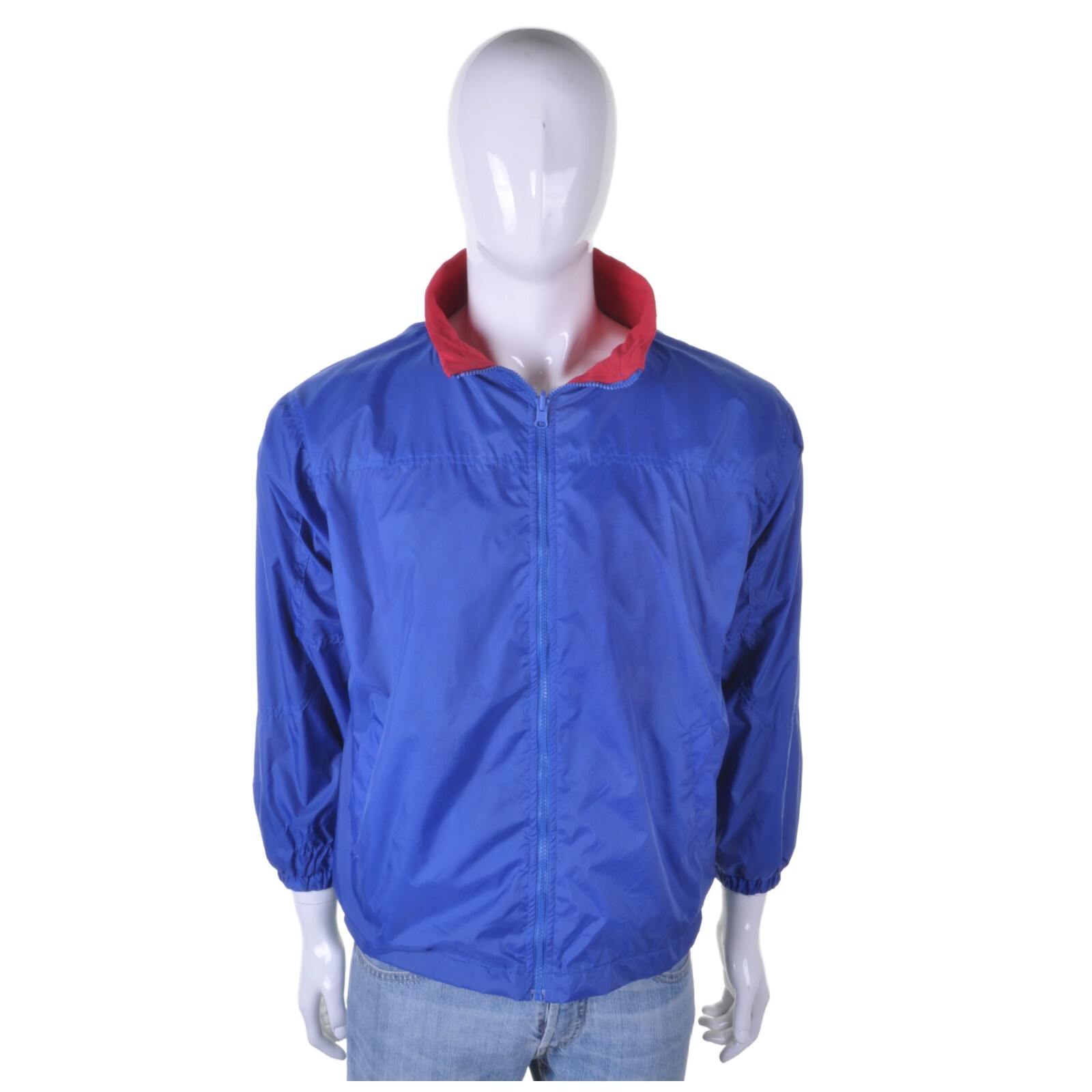 VINTAGE Reversible Waterproof Fleece Jacket L 80s 90s Blue Red Coat ...
