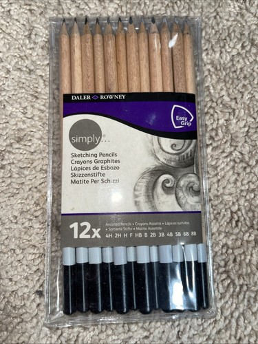 Daler Rowney Simply 12 Sketching EASY GRIP PENCILS 5011386074696| eBay