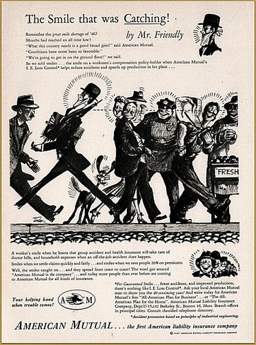 1947 c American Mutual Insurance Mr Friendly Cartoon Tinker Smile Print ...