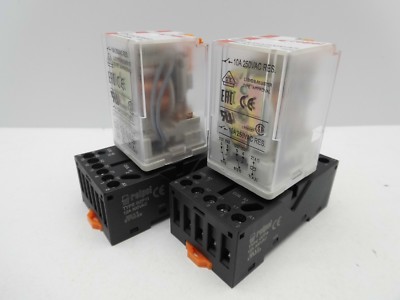 RELPOL 8 PIN 11 PIN 10 AMP 230 VOLT AC RELAY & BASE DIN RAIL MOUNTED ...